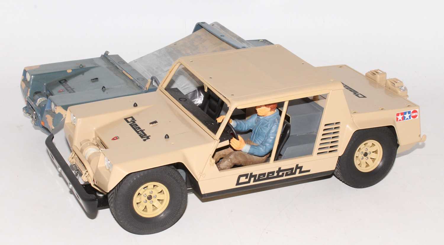Two part made Tamiya Cheetah 1/12 scale plastic kits, one example ...