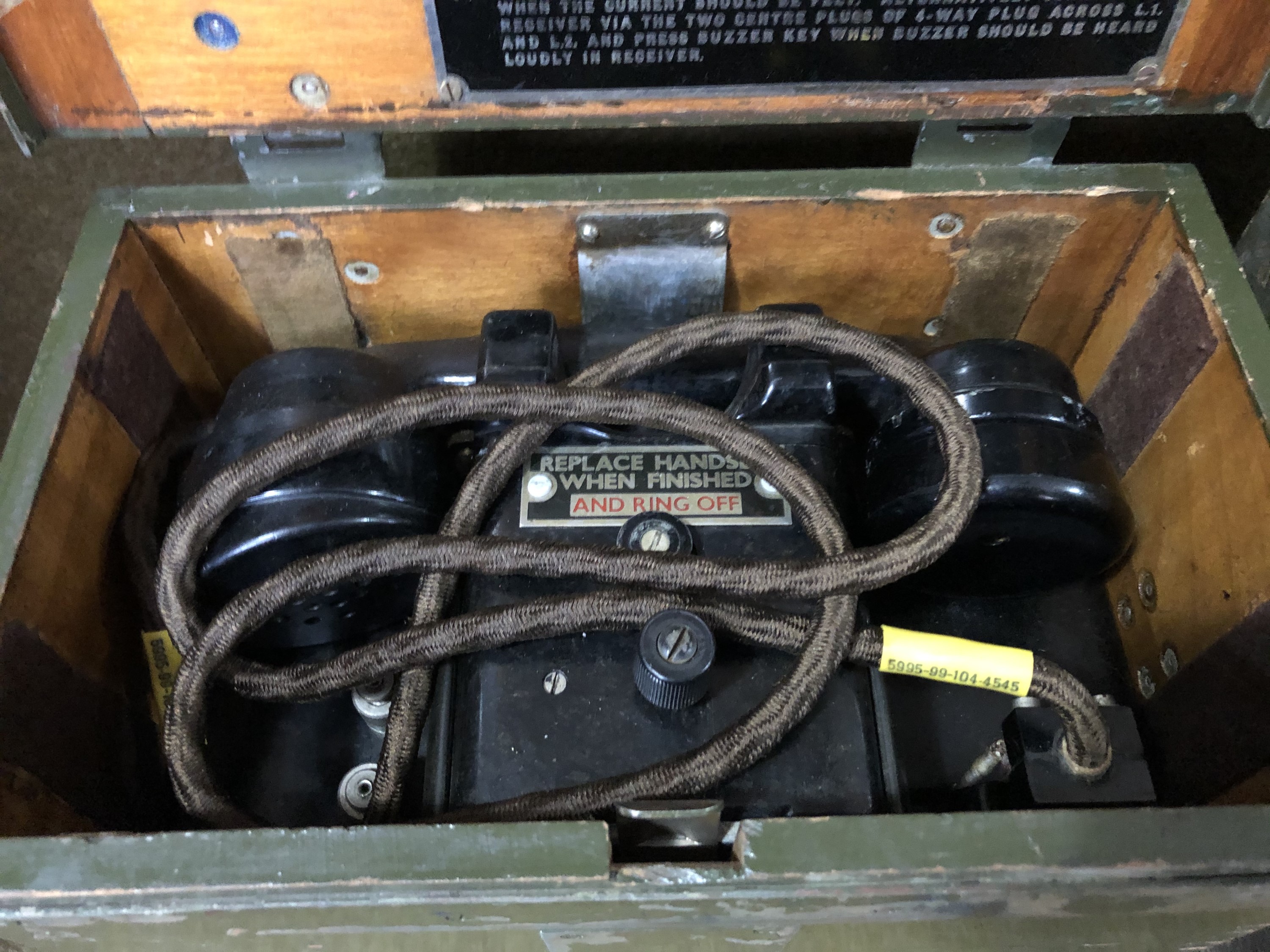 Two Second World War British army Type F field telephones