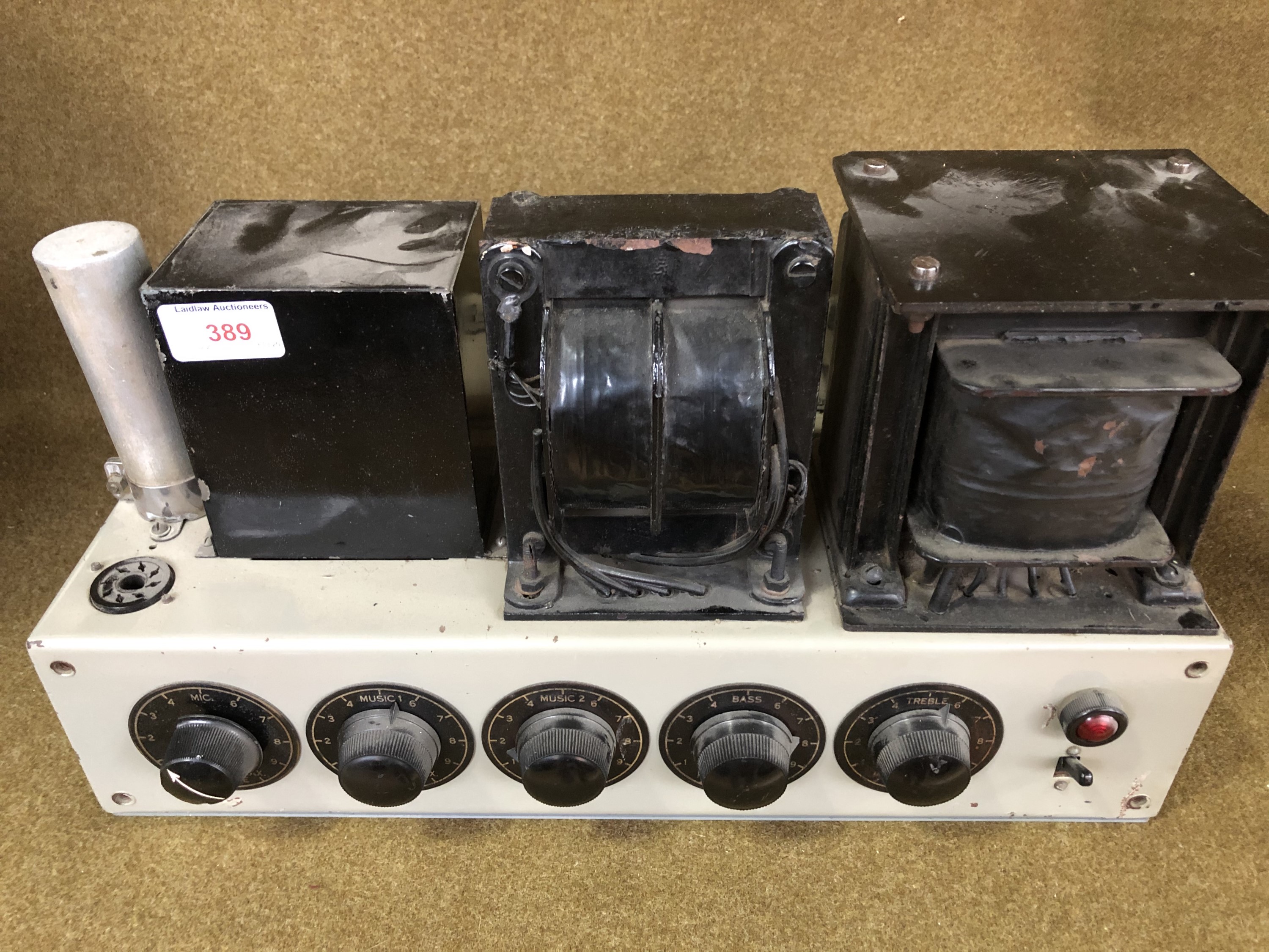 A vintage valve amplifier