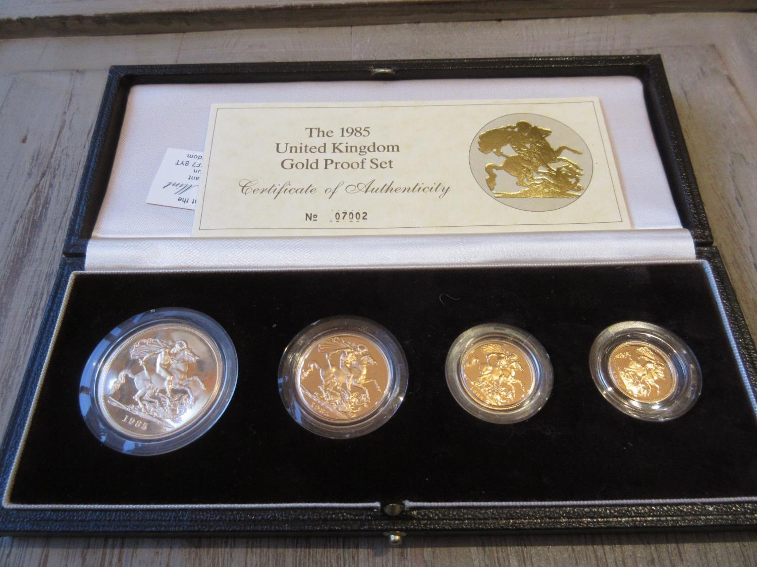 Royal Mint 1985 four coin United Kingdom gold proof set comprising ...