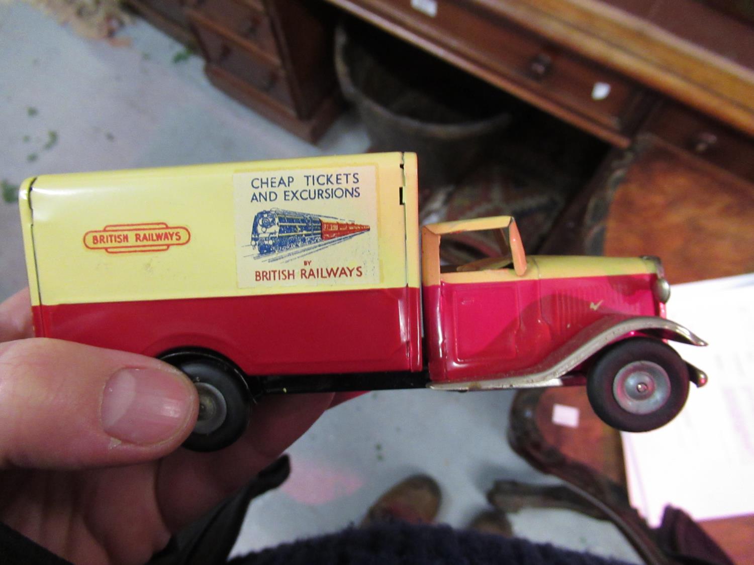 Triang Minic clockwork toy ' log lorry ' in original box together with ...