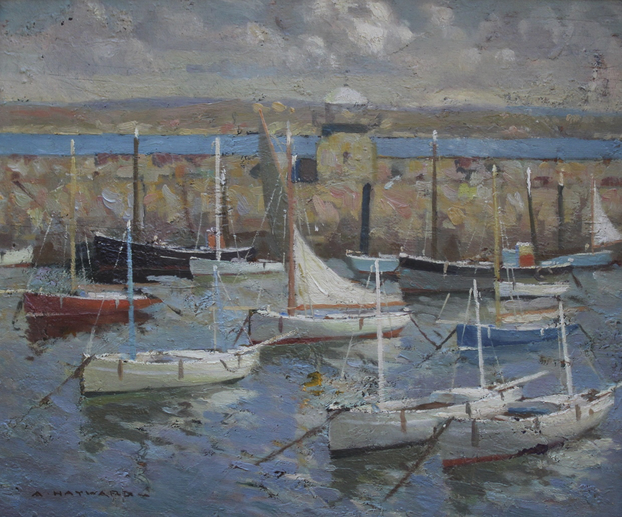 •ARTHUR HAYWARD (1889-1962) BOATS IN ST. IVES A near pair, both signed ...