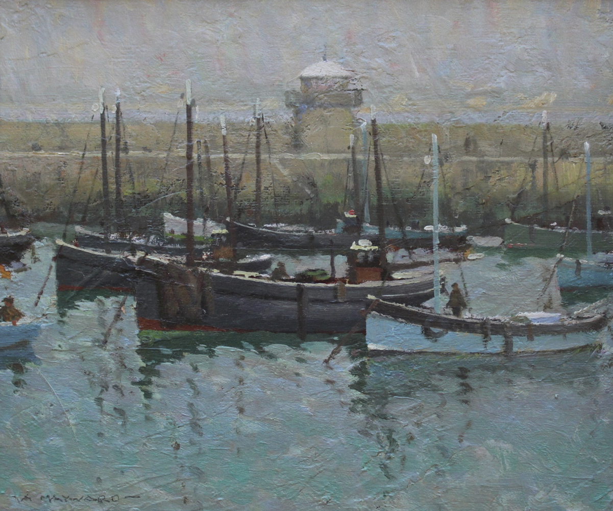 •ARTHUR HAYWARD (1889-1962) BOATS IN ST. IVES A near pair, both signed ...