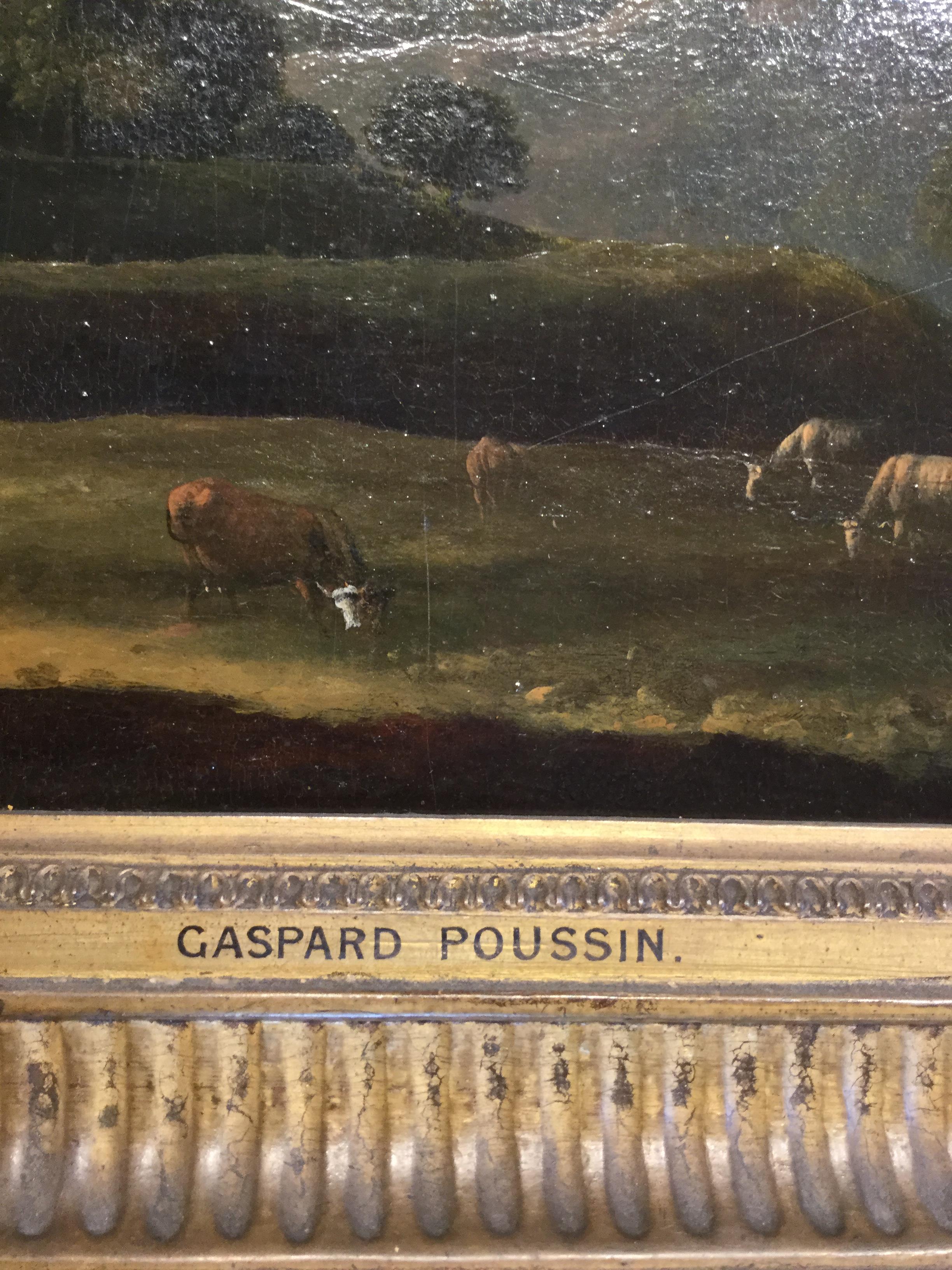 Follower of Gaspard Poussin (1615-1675) A romantic landscape with ...