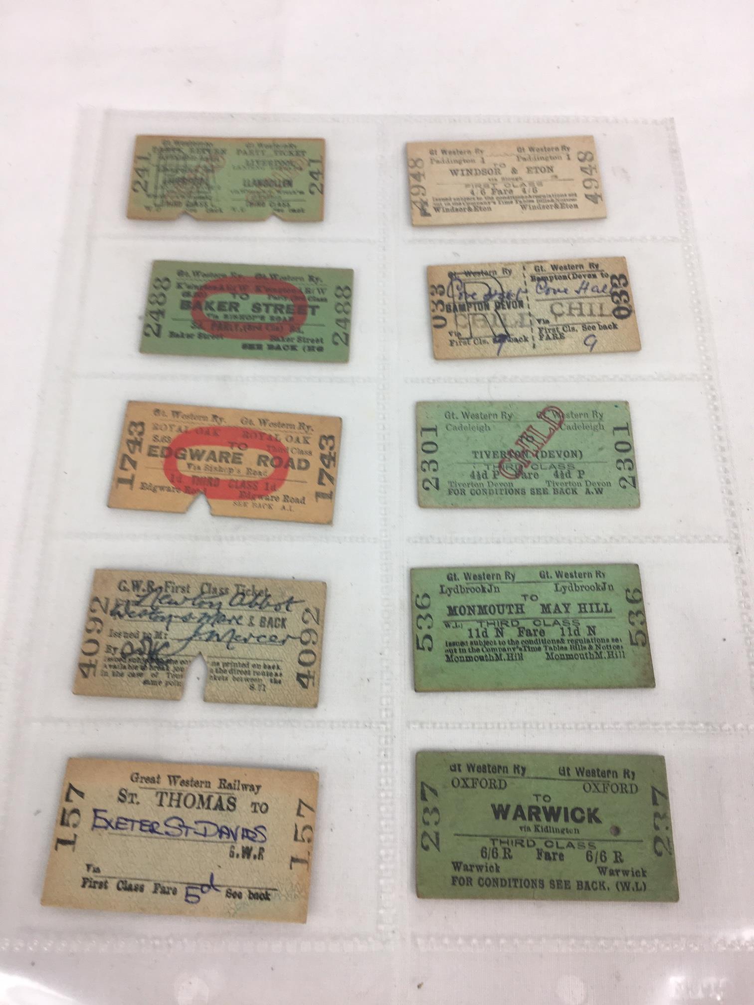 Railwayana - GWR - Great Western Railway - Vintage train tickets ...