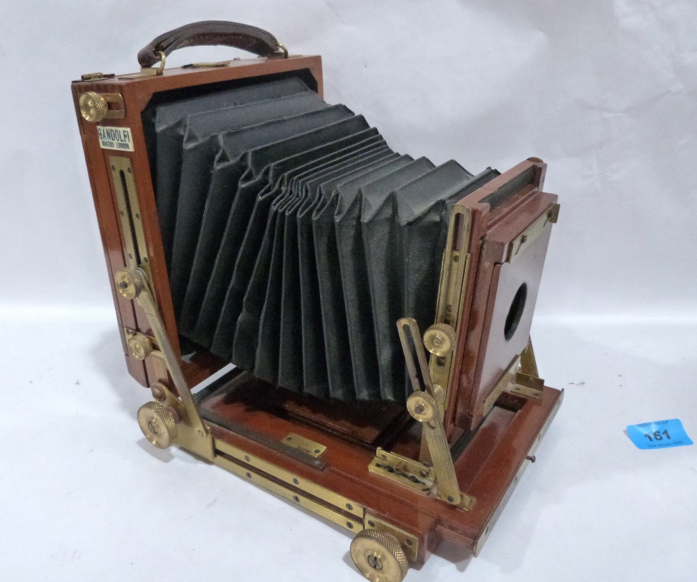A Gandolfi 4' x 5' plate field camera. c.1895 (No lens)