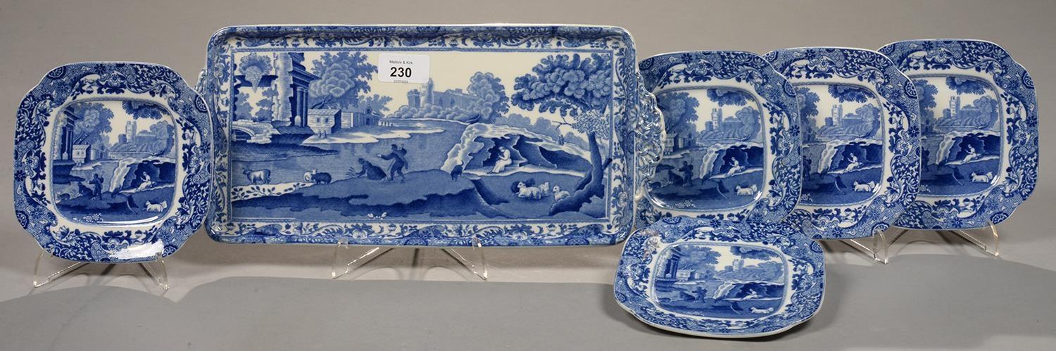 A COPELAND BLUE PRINTED EARTHENWARE SPODE'S ITALIAN PATTERN SANDWICH ...