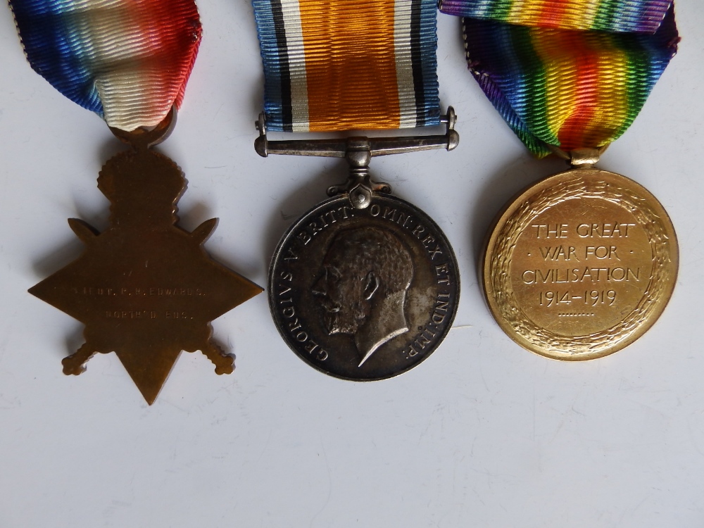 WWI War & Victory Medals together with a 1914-15 Star awarded to 'LIEUT ...