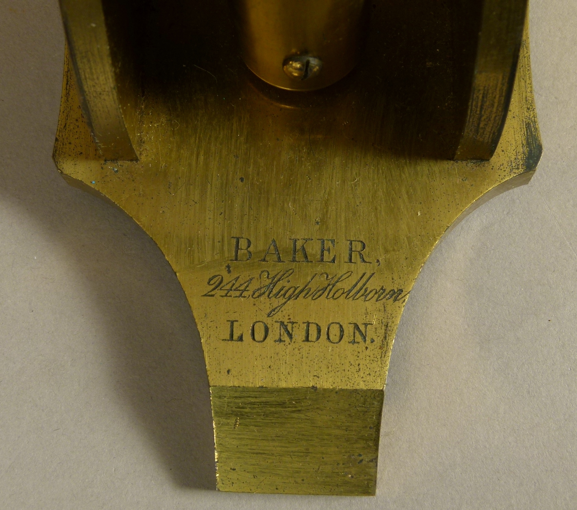 A 19TH CENTURY BRASS MICROSCOPE BY C. BAKER OF LONDON, complete with ...