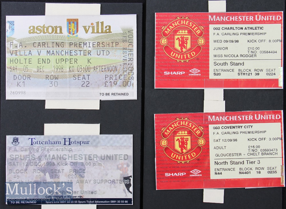 1998/99 Manchester Utd premier league football match tickets to include ...