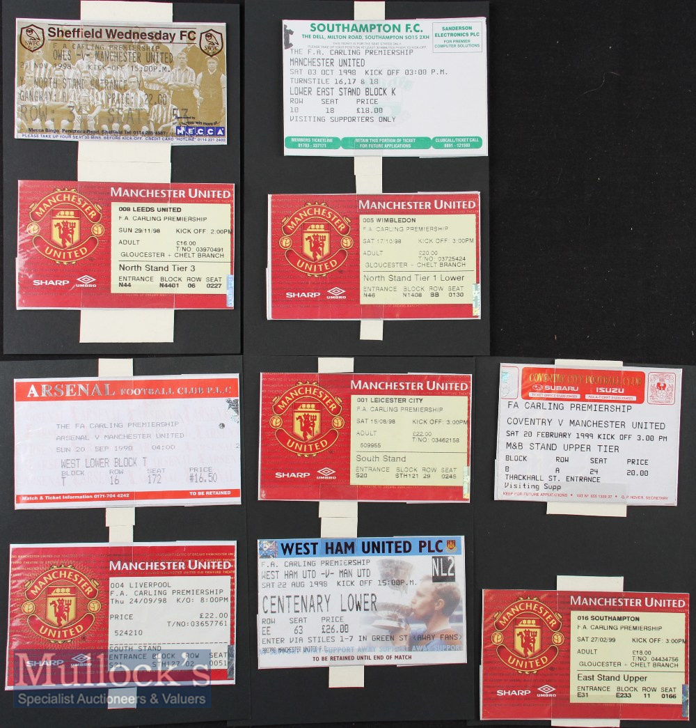 Selection of 1998/99 Manchester United Football match tickets to ...