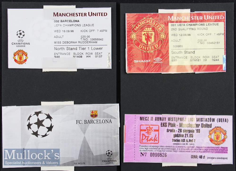 Selection of 1998/99 Manchester United Football match tickets to ...