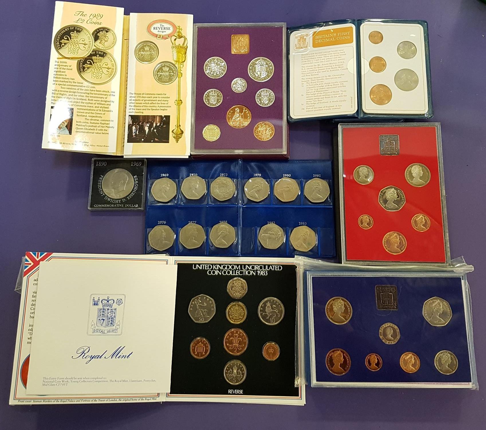 SELECTION OF VARIOUS PROOF AND OTHER COIN SETSincluding two 1970 ...