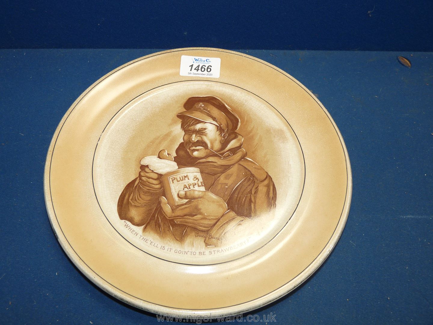 A Grimwades Bruce Bairnfather 'Old Bill' Plate, 10'' diameter