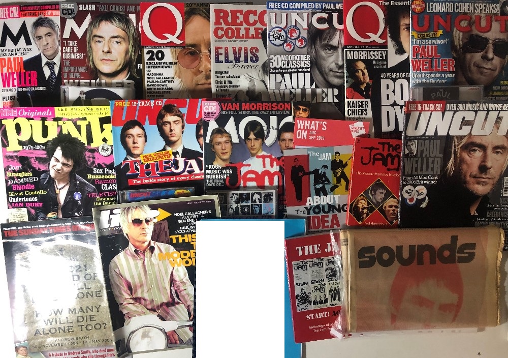 THE JAM BOOKS/MAGAZINES/POSTERS. A collection of 32 items with 17 books ...
