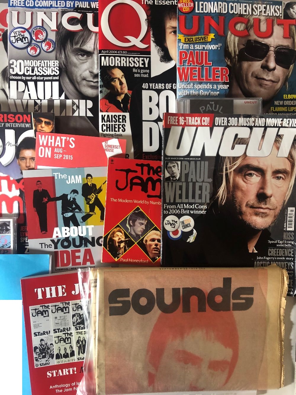 THE JAM BOOKS/MAGAZINES/POSTERS. A collection of 32 items with 17 books ...