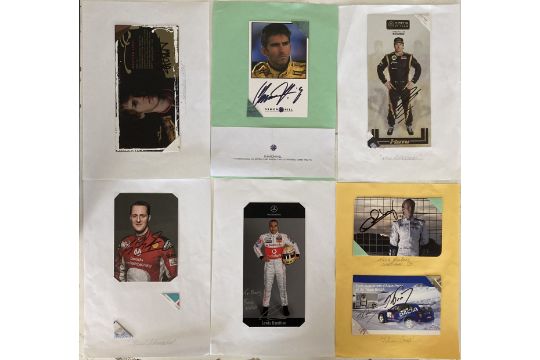 FORMULA ONE WORLD CHAMPIONS AUTOGRAPHS. Collection of F1 star ...