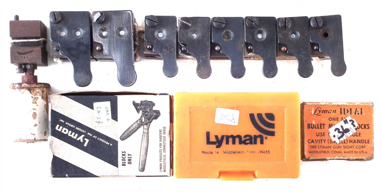 Twelve Lyman bullet moulds, to include mould numbers 358429 - 760 ...