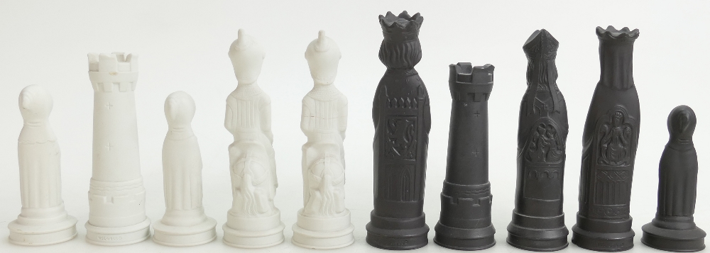 Wedgwood Jasperware chess pieces: Wedgwood Black Basalt and white chess ...