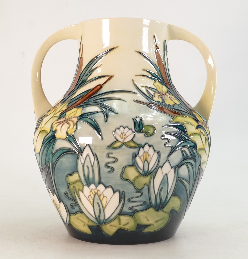 Moorcroft large Water Lilies twin handled Vase: Height 25.5cm, seconds ...