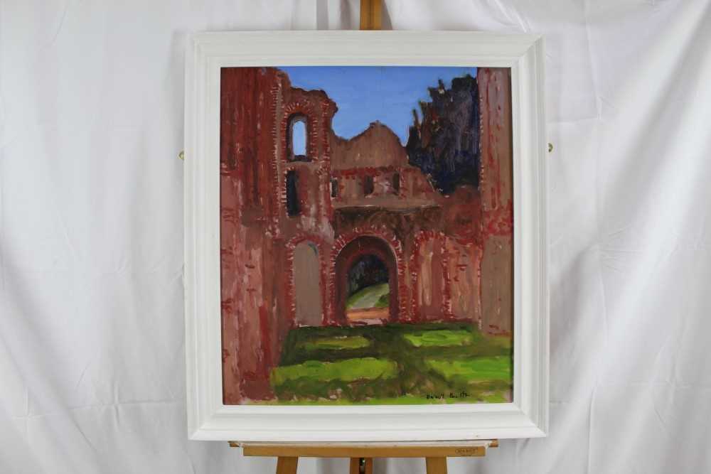 David Britton , contemporary, oil on board - St Botolphia Ruins, signed ...