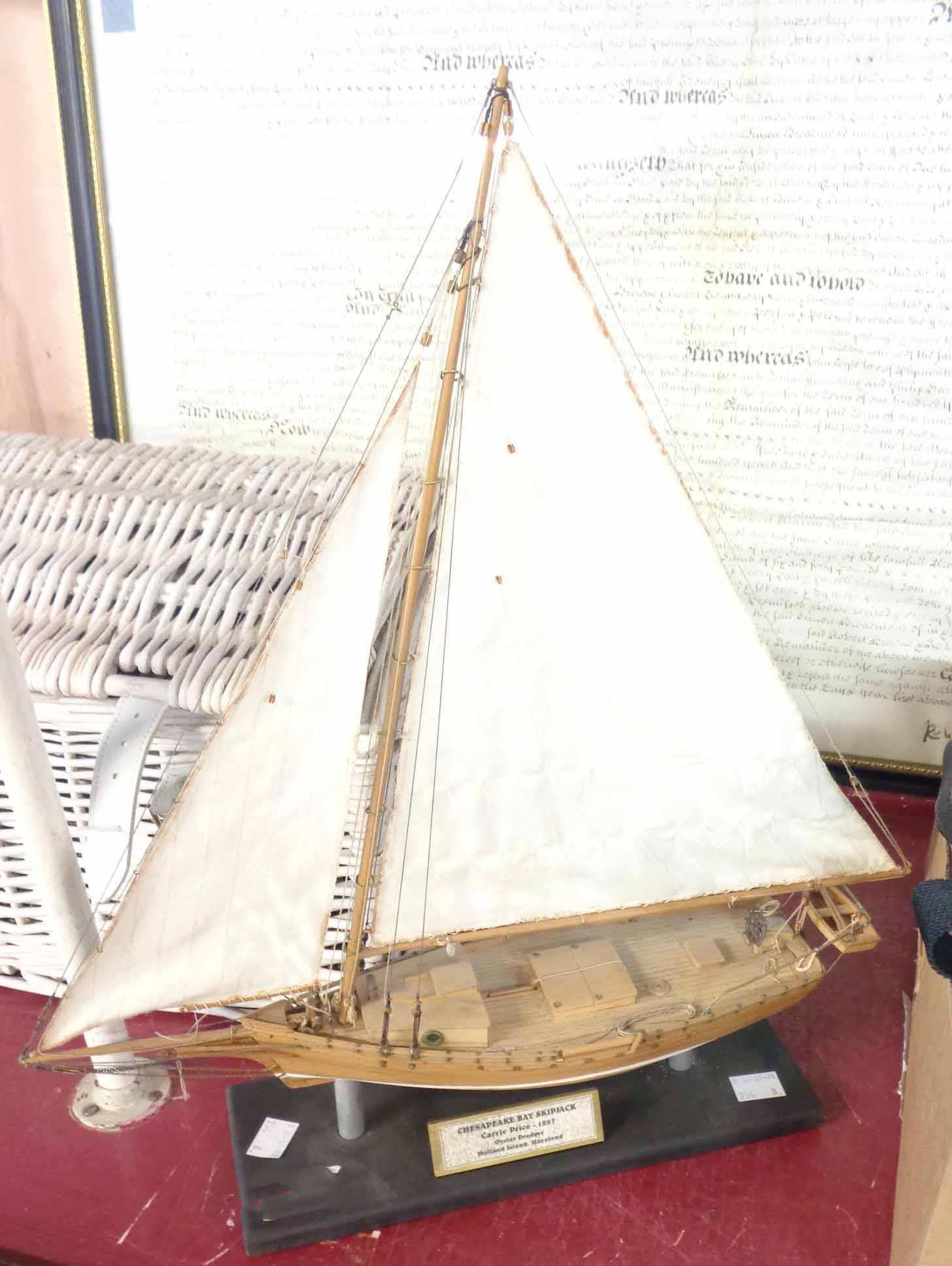 A display model of an 1897 Chesapeake Bay skipjack 'Carrie Price'