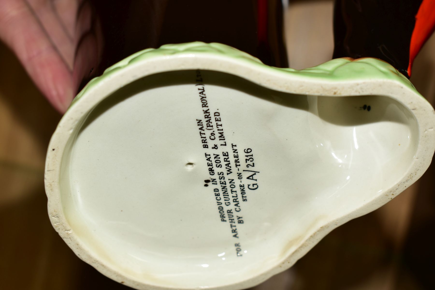 A CARLTON WARE GUINNESS ADVERTISING JUG, with Toucan handle, height 17 ...