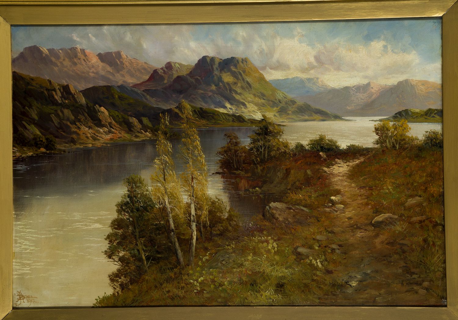 John Henry Boel, British fl. 1890-1915- A Highland river landscape; oil ...