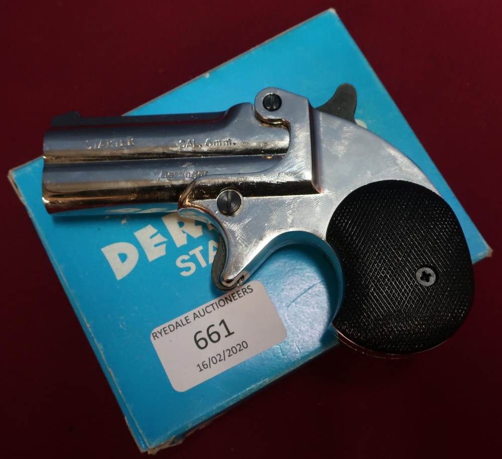 Boxed Derringer 5MM over & under blank firing pistol (relevant sales ...