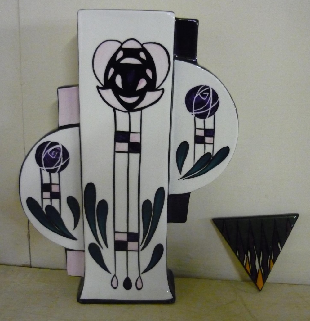 Studio pottery Brian Wood signed by A. Huke Iona vase, and a Studio ...