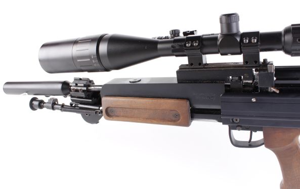 .22 SKAN AR pcp pump action air rifle, moderated barrel, in-line ...