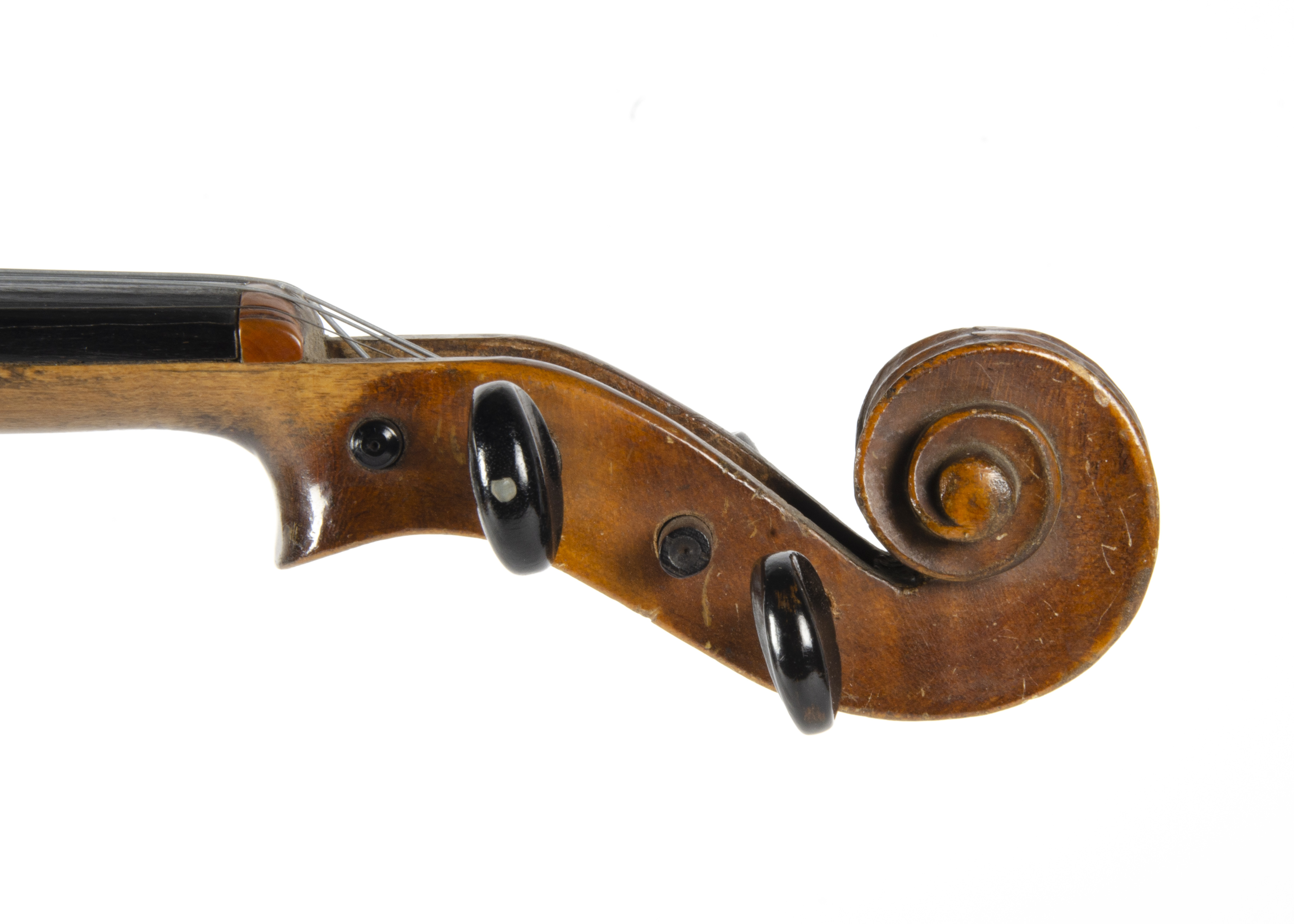 German violin, A 19th century German violin, 14", with a nicely figured ...