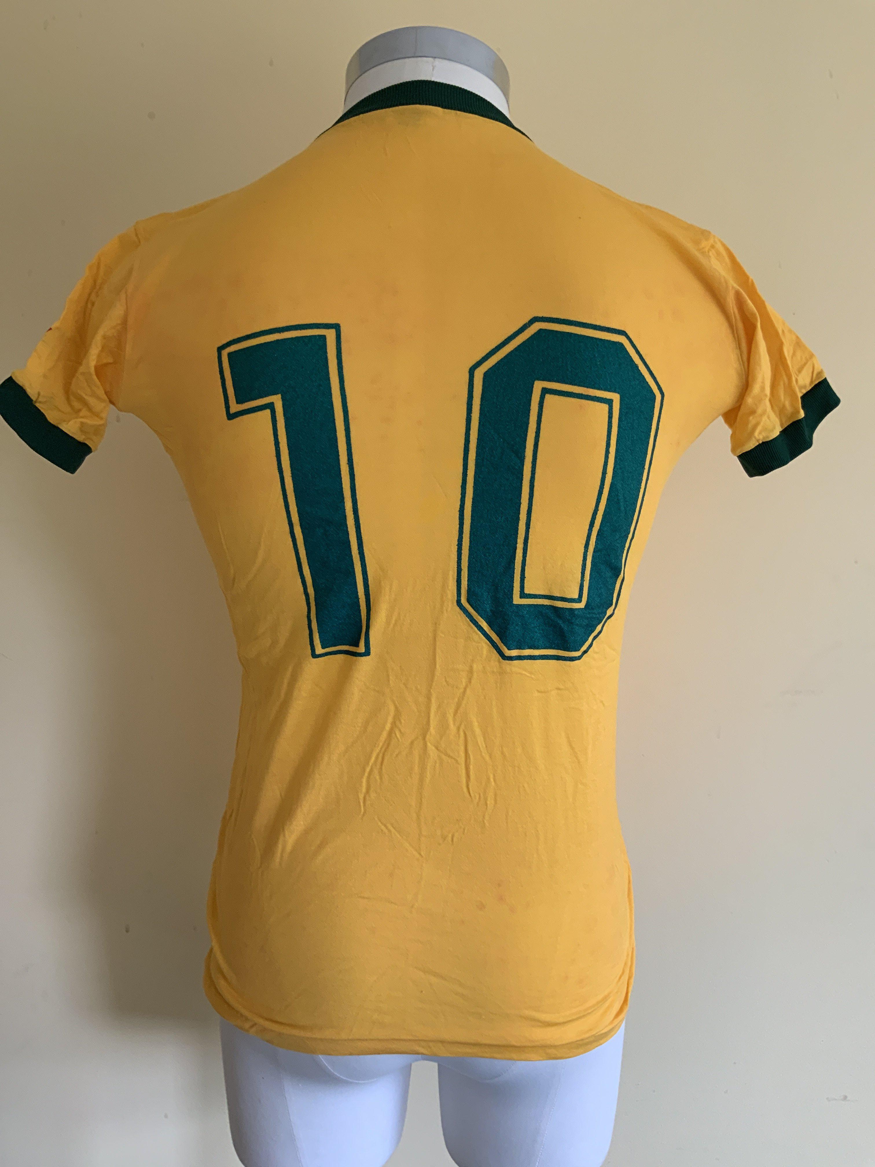 1982 Zico Brazil Match Worn Football Shirt: Yellow short sleeve shirt ...