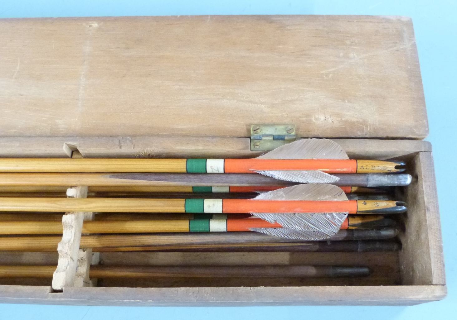 A collection of approximately 31 vintage archery arrows, in three ...
