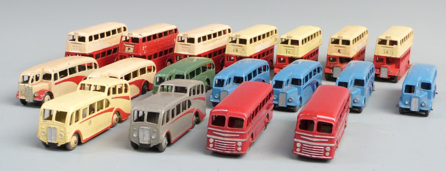 Eighteen Dinky Toys diecast model buses and coaches including ...