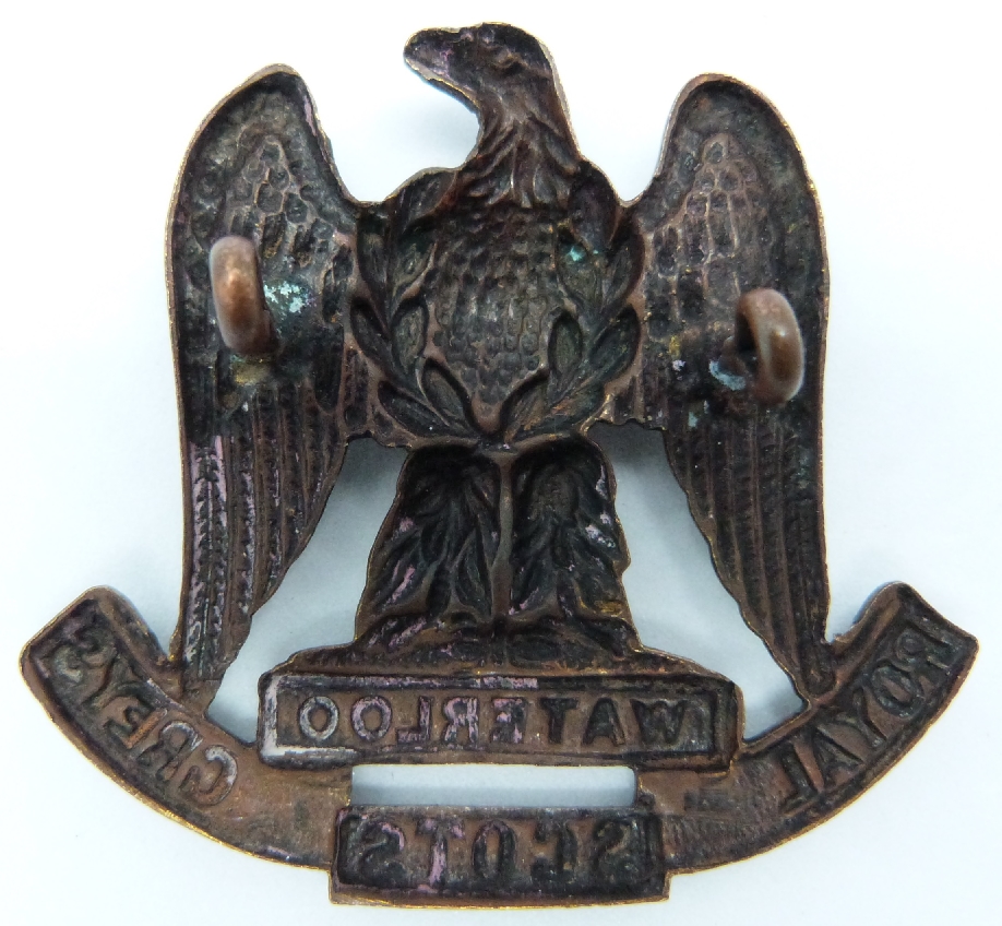 British Army 2nd Dragoons (Royal Scots Greys) officer's bronze cap badge