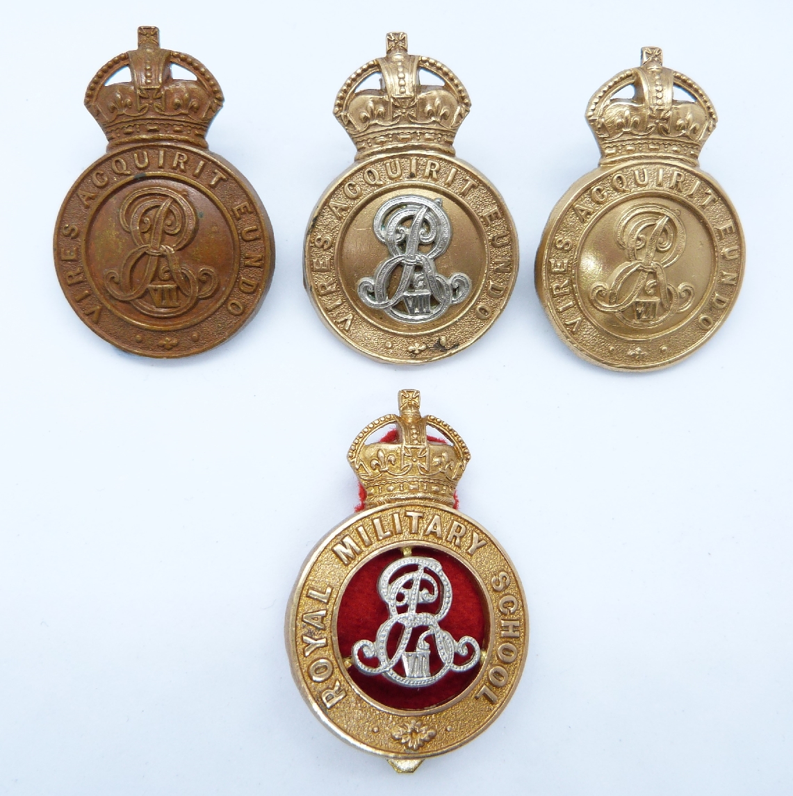 Four British Army Royal Military College officer cadet's Edward VII cap ...
