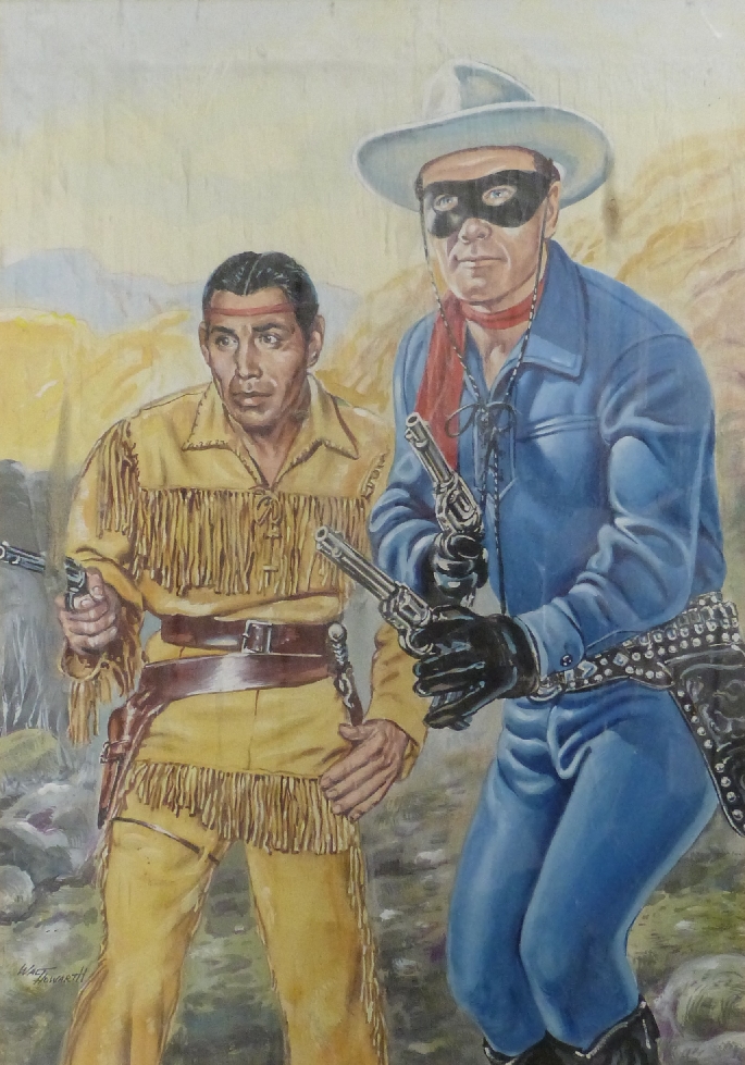 Walt Howarth watercolour for a Lone Ranger and Tonto comic, possibly a ...