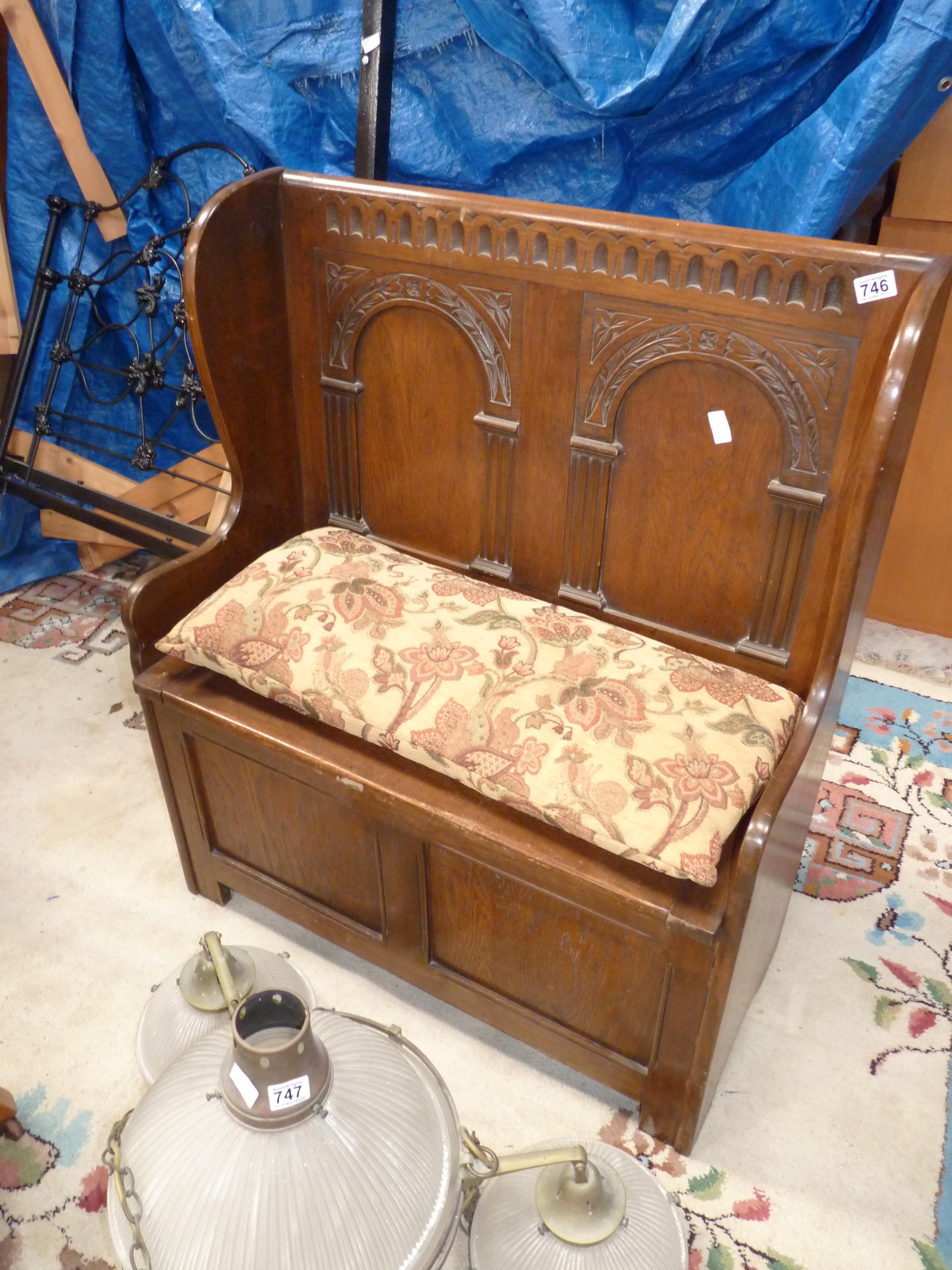 Ercol style oak hall bench