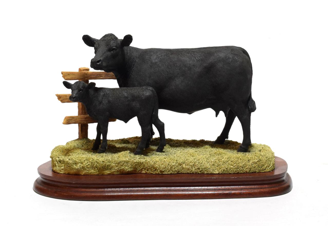 Border Fine Arts 'Aberdeen Angus Cow and Calf' (Style One), model No ...