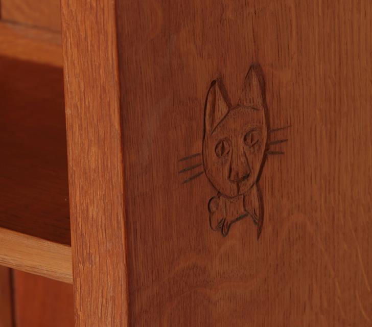 Cat and Mouseman: A Pair of Lyndon Hammell (Harmby) English Oak Open ...