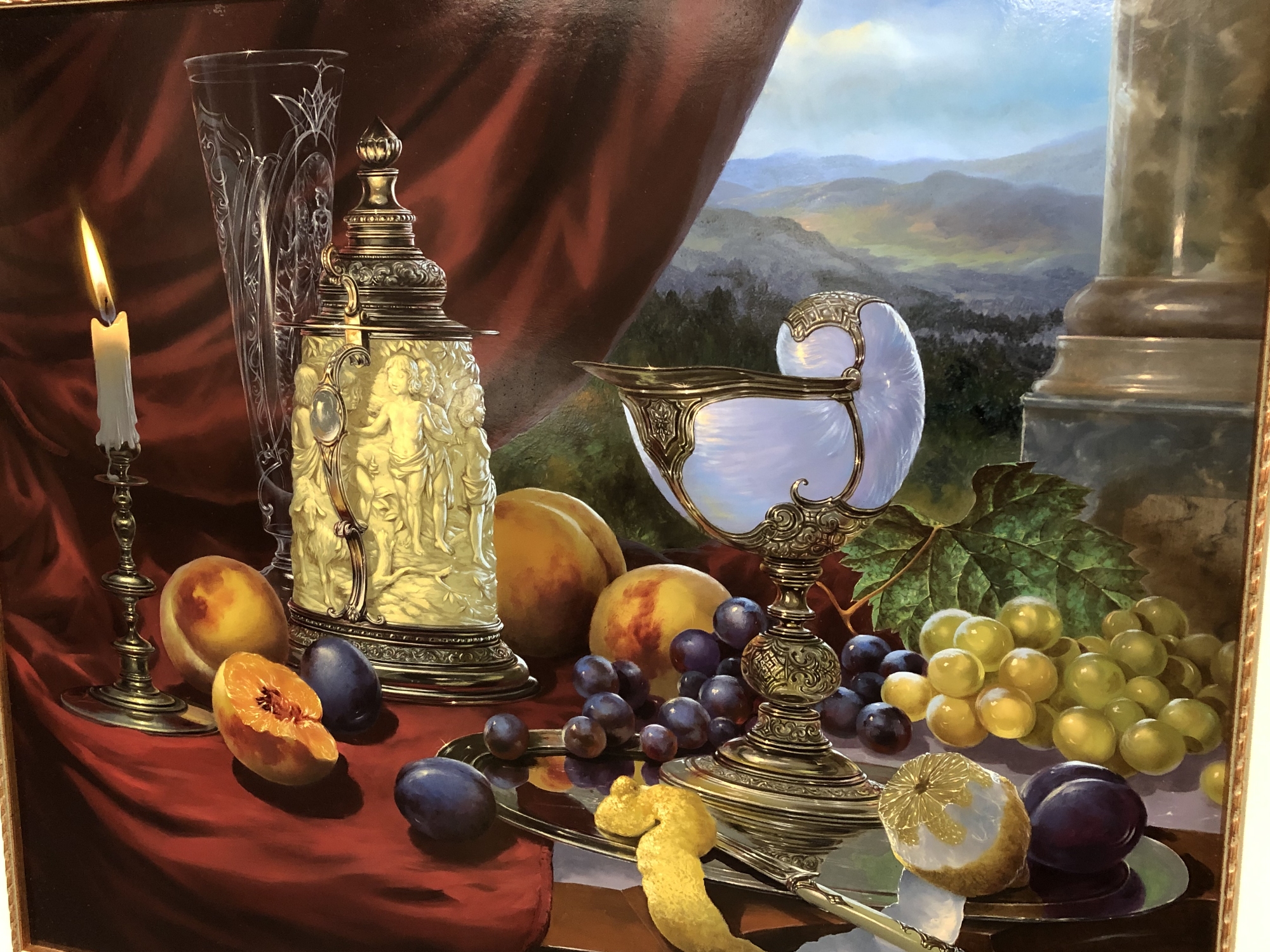 Gyula Boros (Born Hungary 1950) : Still Life with Objets D'Art and ...