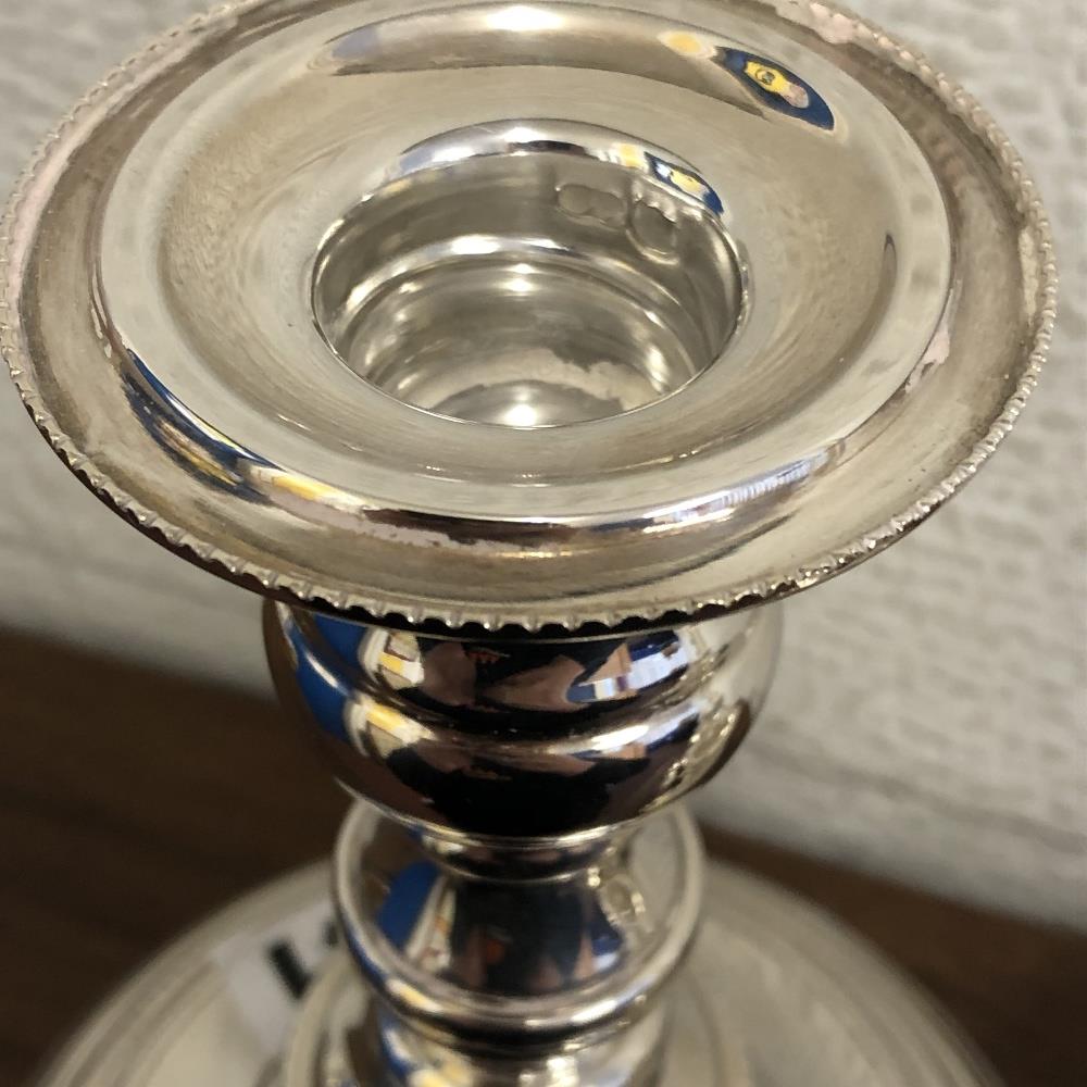 SHEFFIELD SILVER CANDLESTICK 14CM H APPROX AND A PAIR OF SHEFFIELD ...