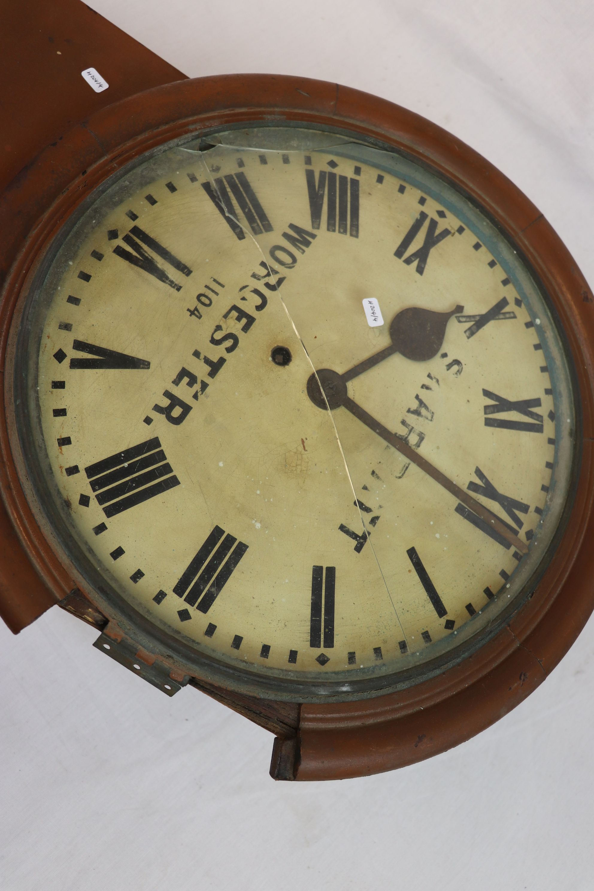 Circa 1860 Skarratt of Worcester wall clock no.1104 fusee movement with ...