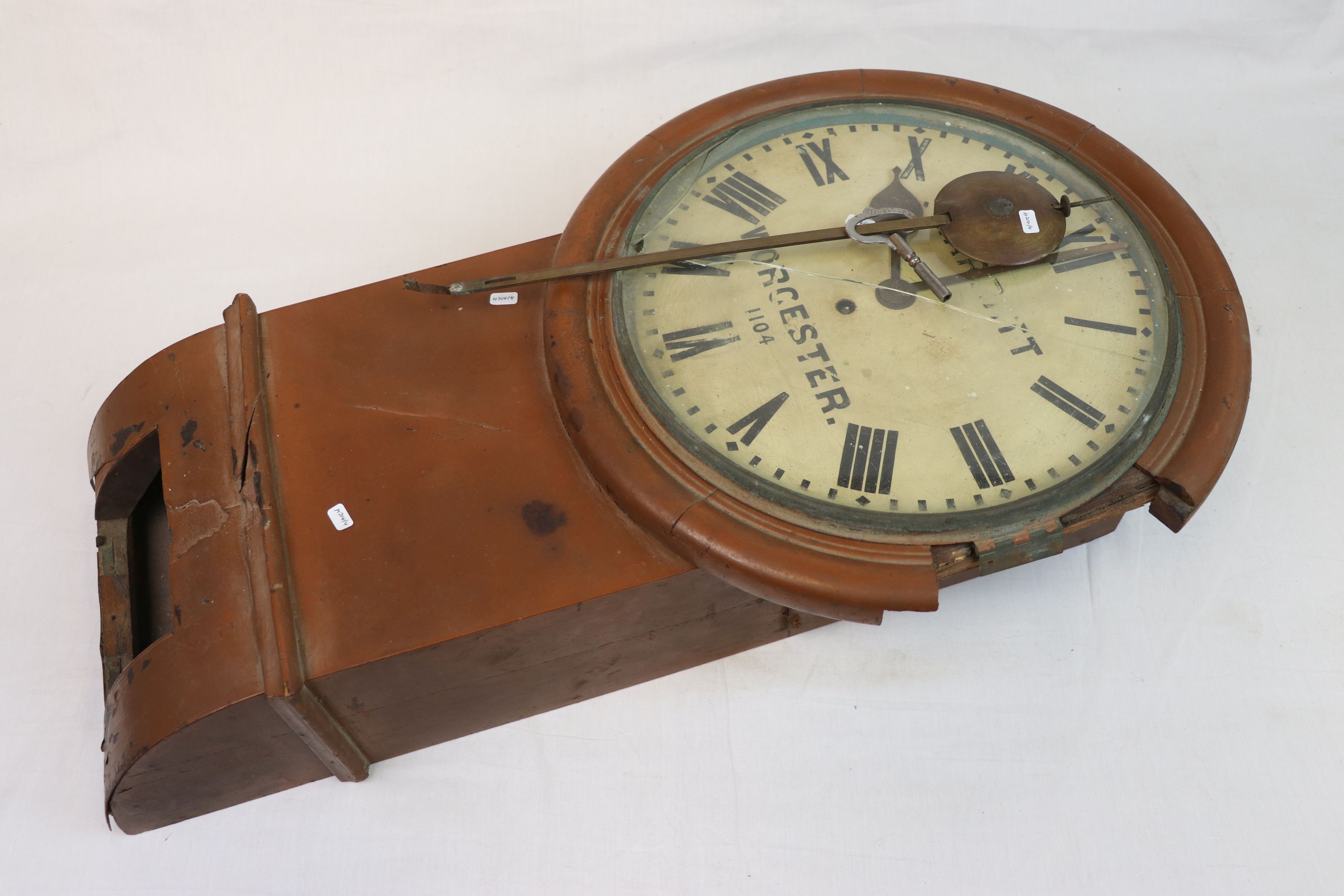 Circa 1860 Skarratt of Worcester wall clock no.1104 fusee movement with ...