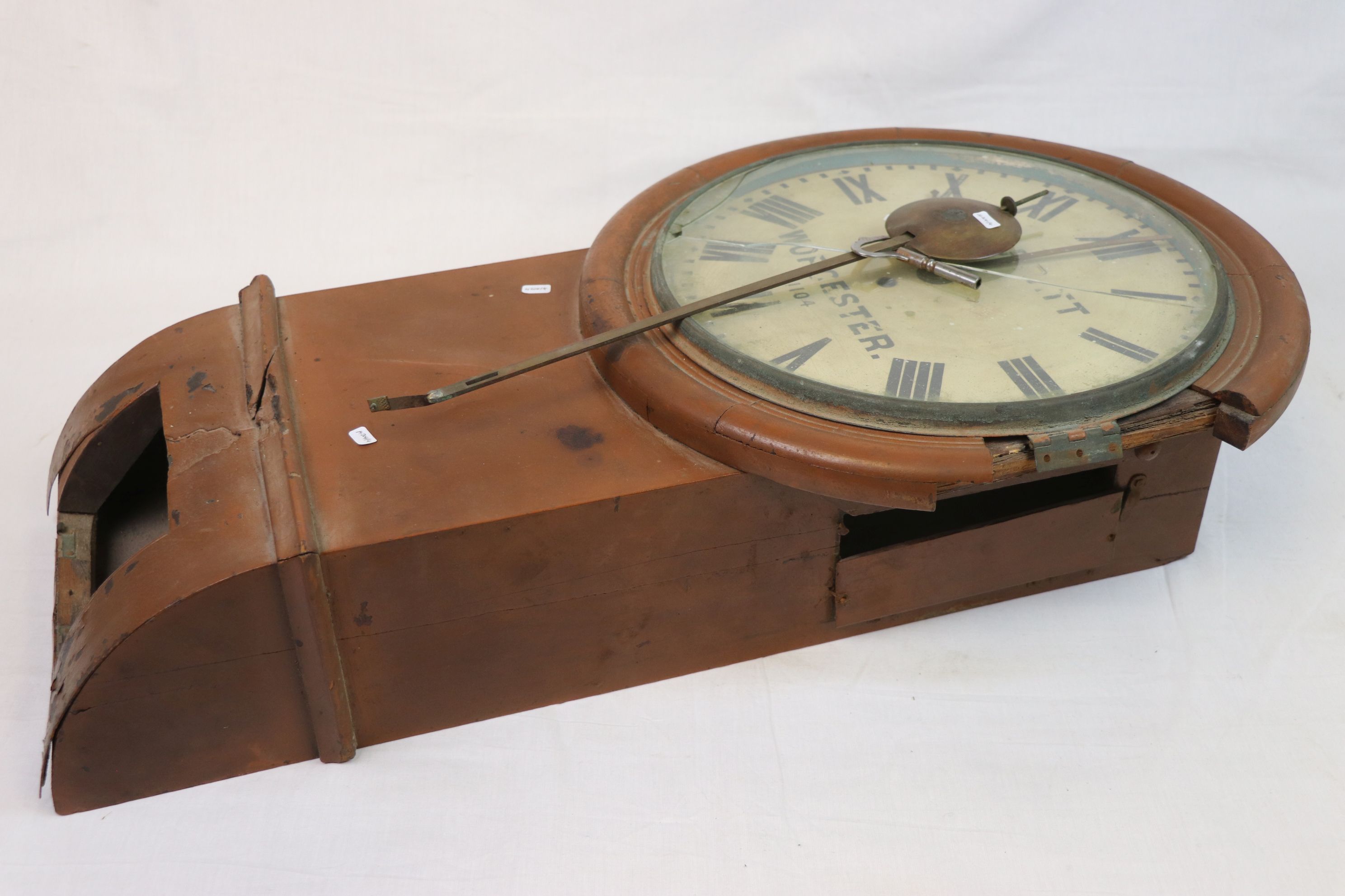 Circa 1860 Skarratt of Worcester wall clock no.1104 fusee movement with ...