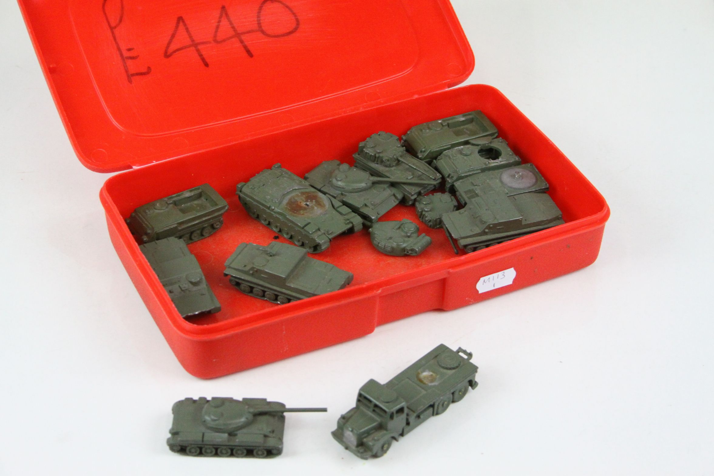 11 Metal military tank models to include Denzil Skinner & Co