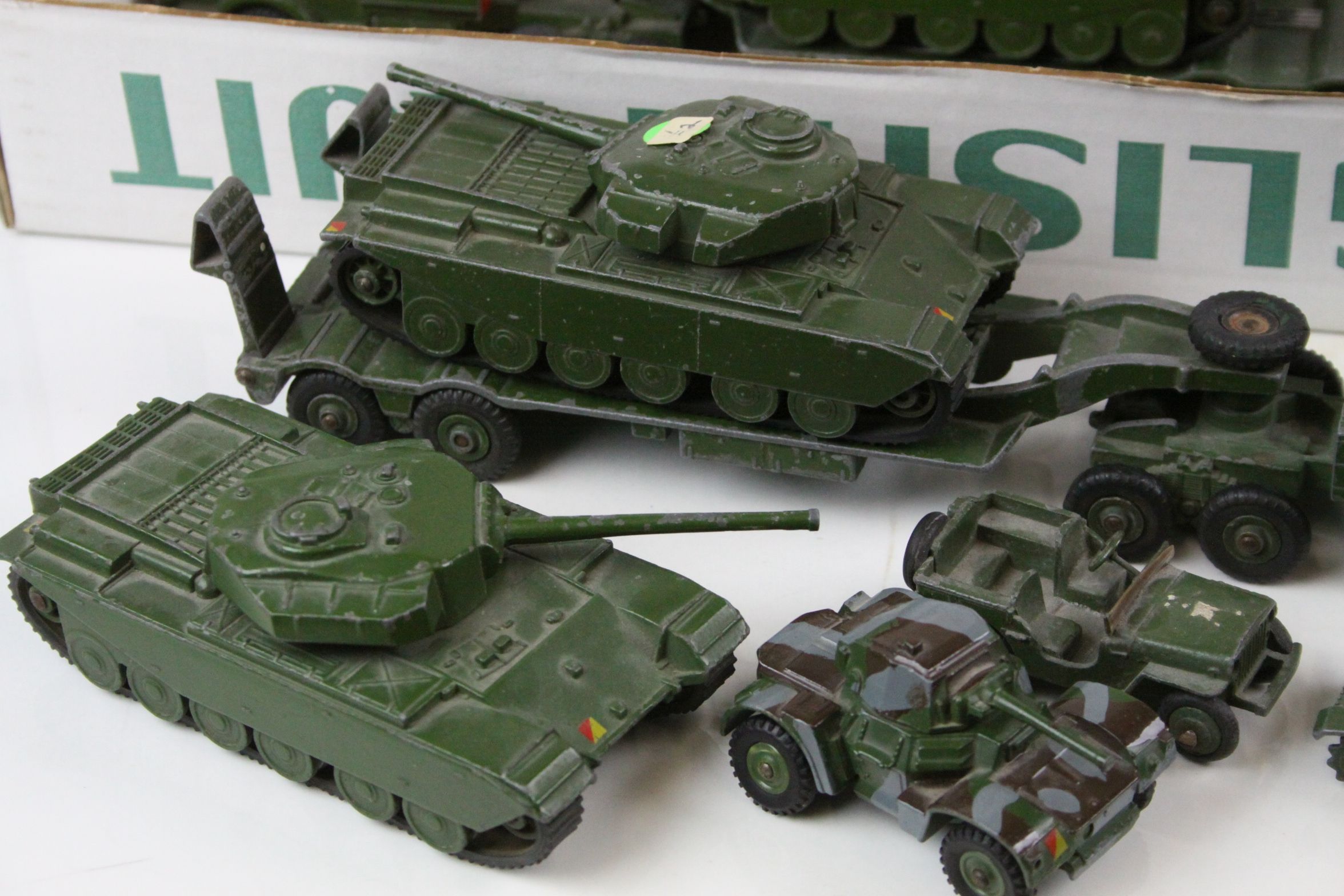 25 Dinky play worn military diecast models, circa 160/70s, various ...