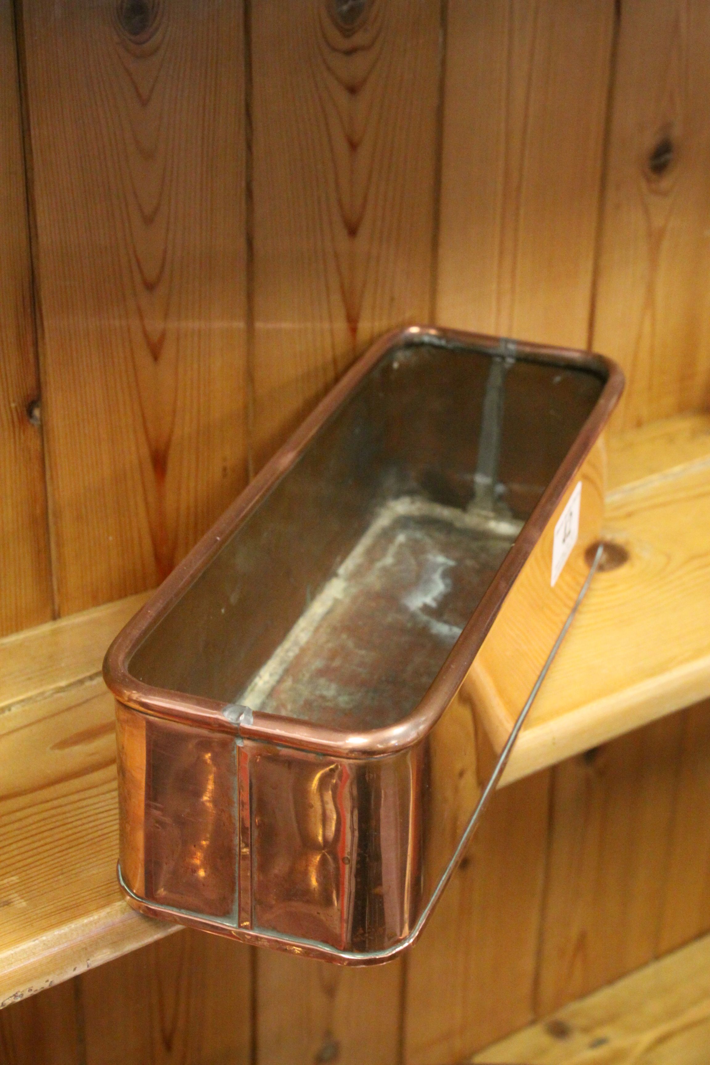 Copper Rectangular Planter, 30cms long