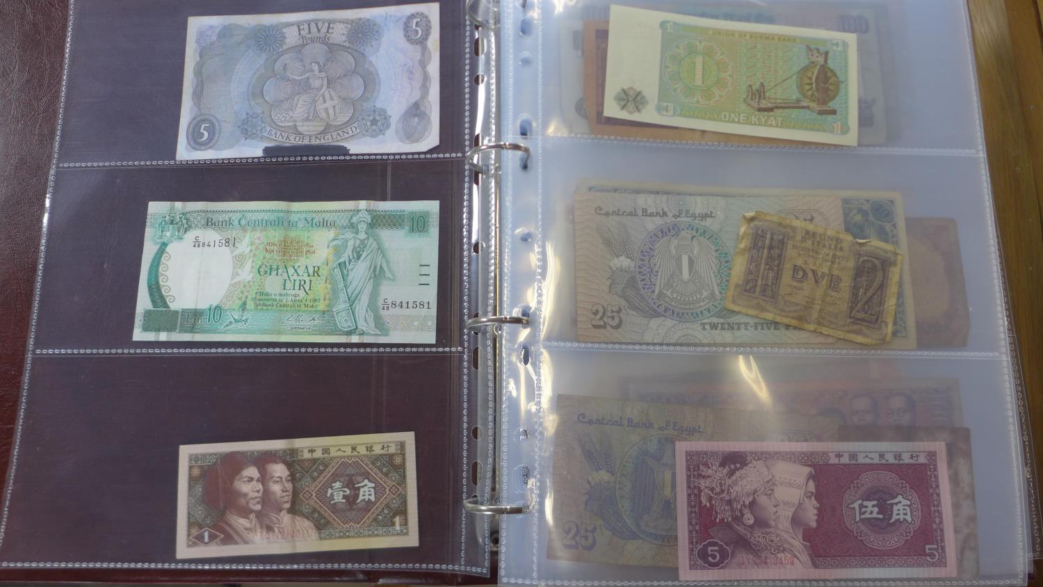 An album of 120 world bank notes